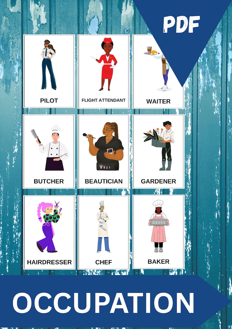 Montessori Occupation Flash Cards: 42 Printable Cards (PDF) - Etsy