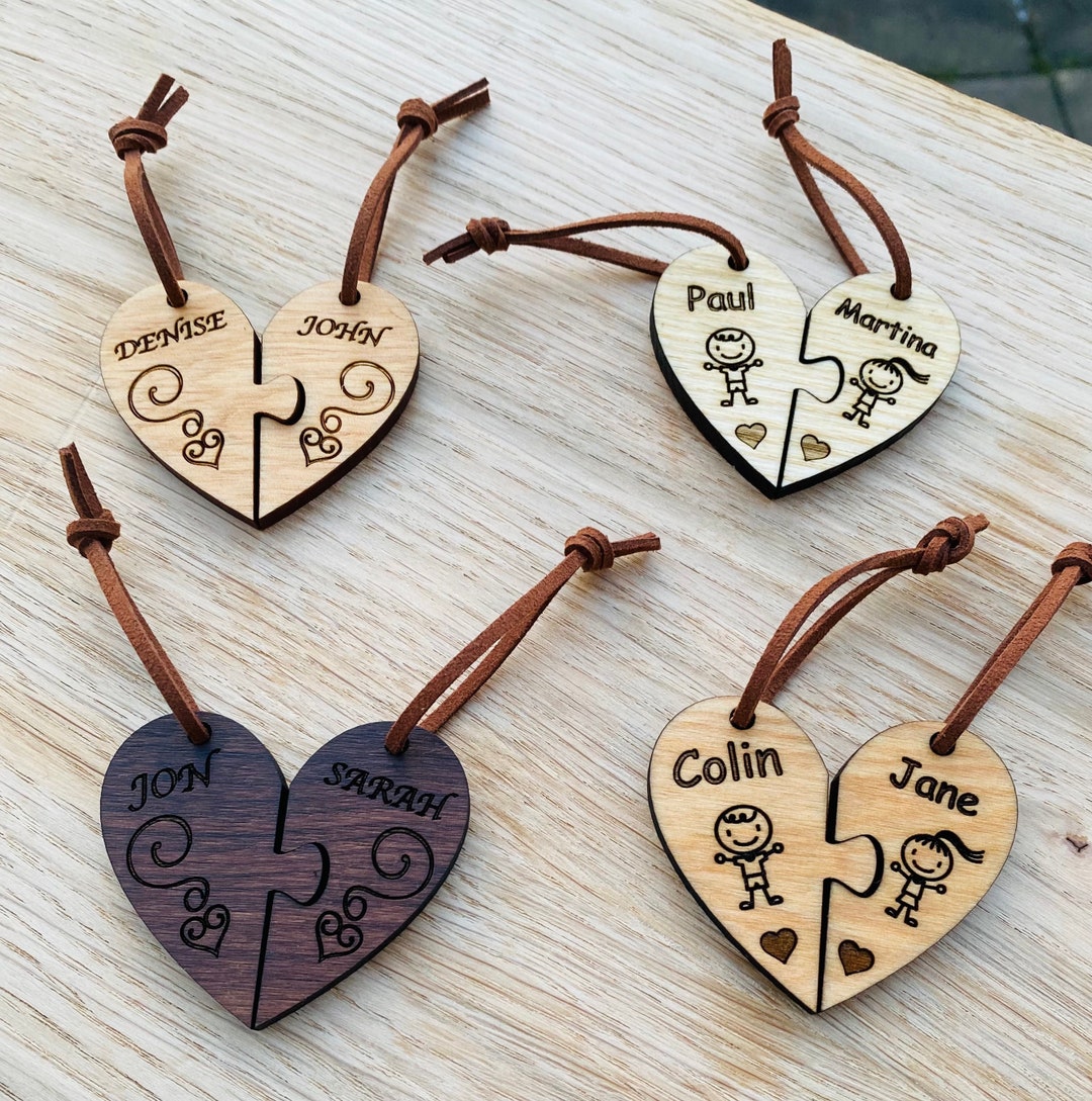 Wood Love Heart Jigsaw Love Token/keyring/keepsake. Gift for Couples ...