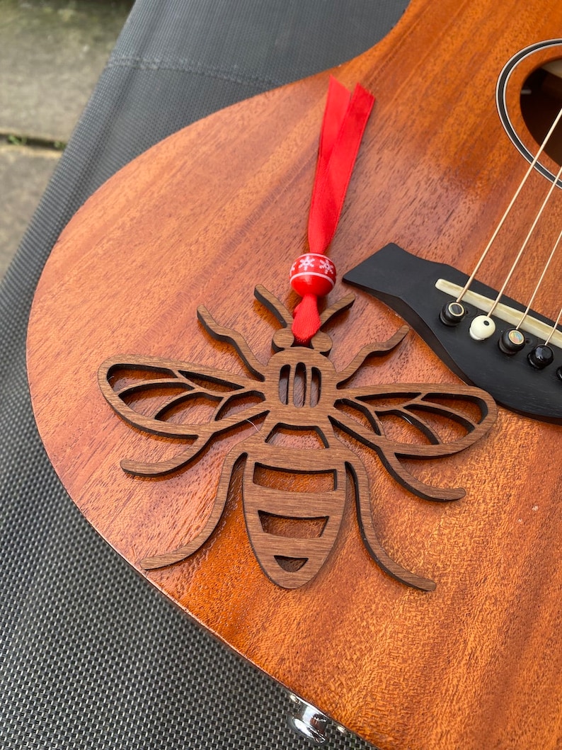 Laser Cut Manchester Bee Ornament - Handmade Wood Decoration - Etsy UK