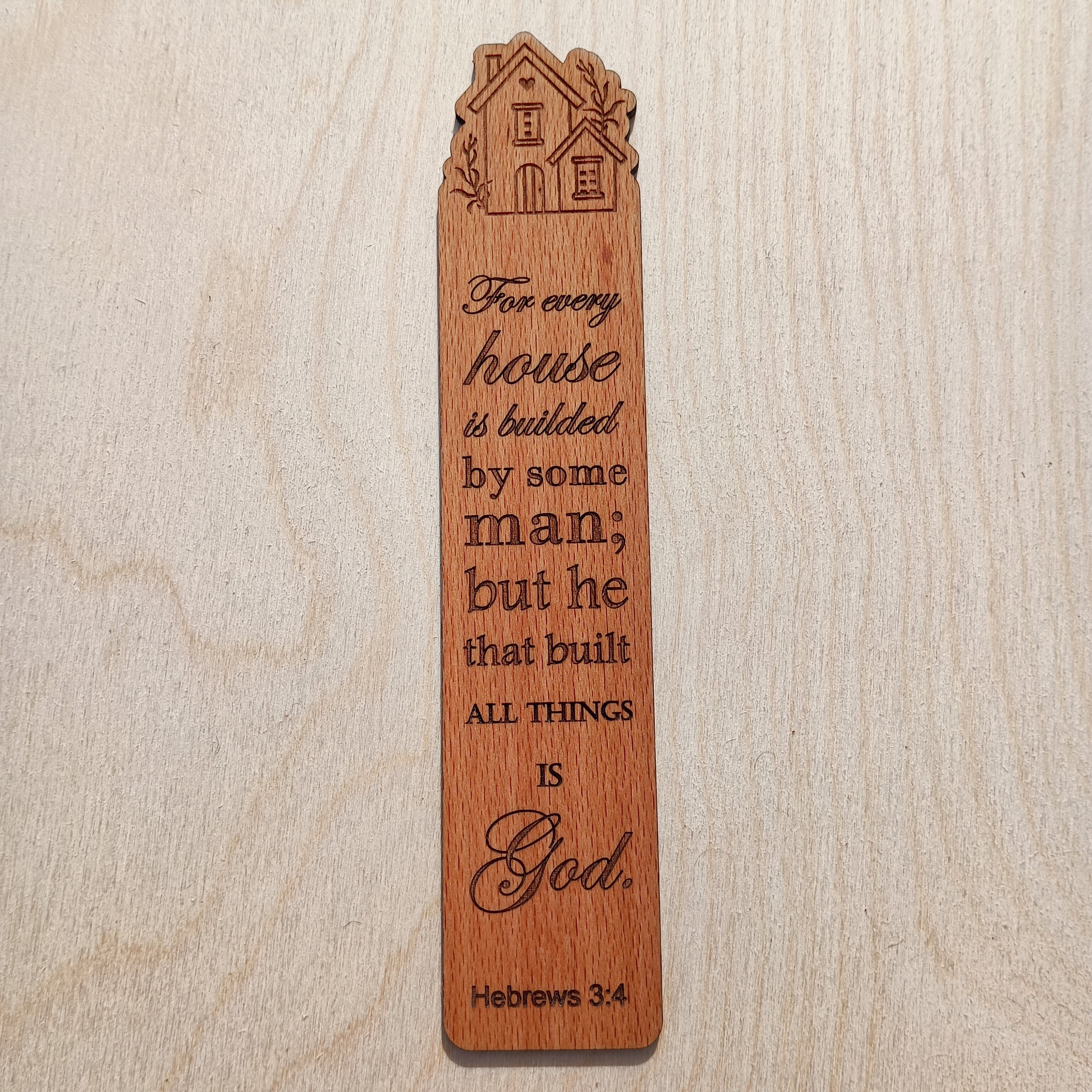 Inspirational Christian Bookmark. Wooden Laser Engraved Bible Verses ...