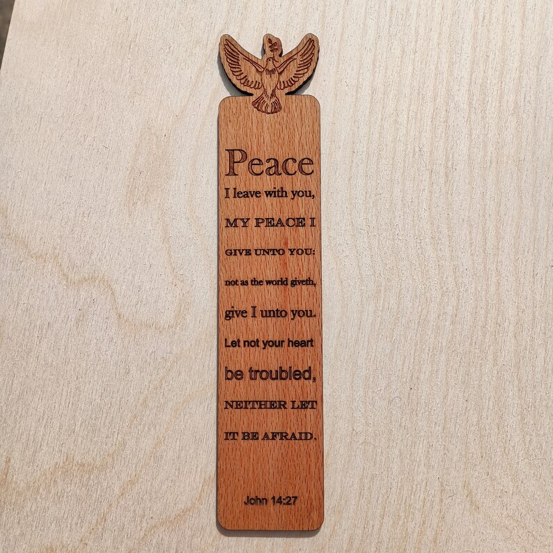 Inspirational Christian Bookmark. Wooden Laser Engraved Bible Verses ...