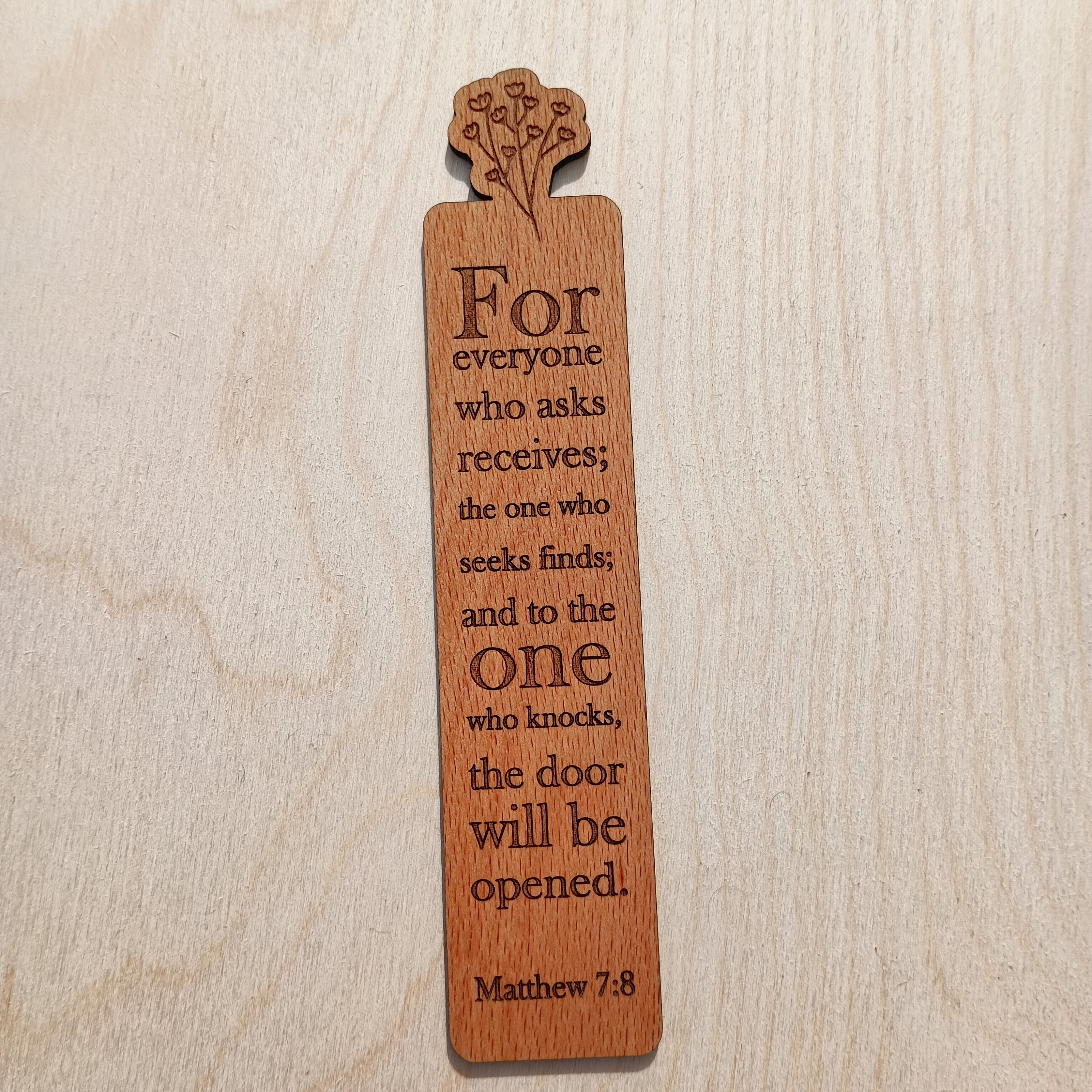 Inspirational Christian Bookmark. Wooden Laser Engraved Bible Verses ...