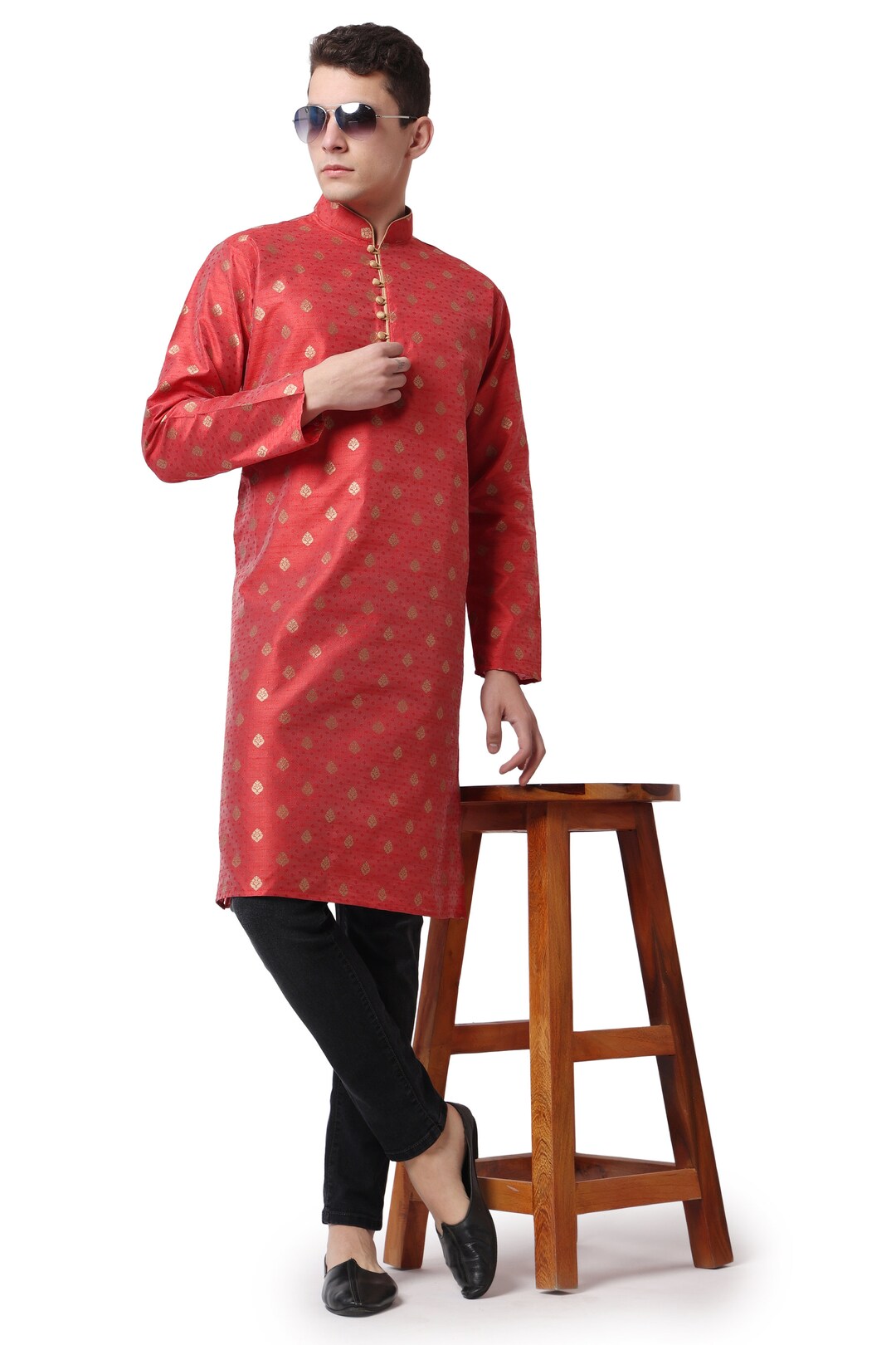 Mens Indian Wear Sherwani Kurta Jacquard Silk Kurta for Men - Etsy