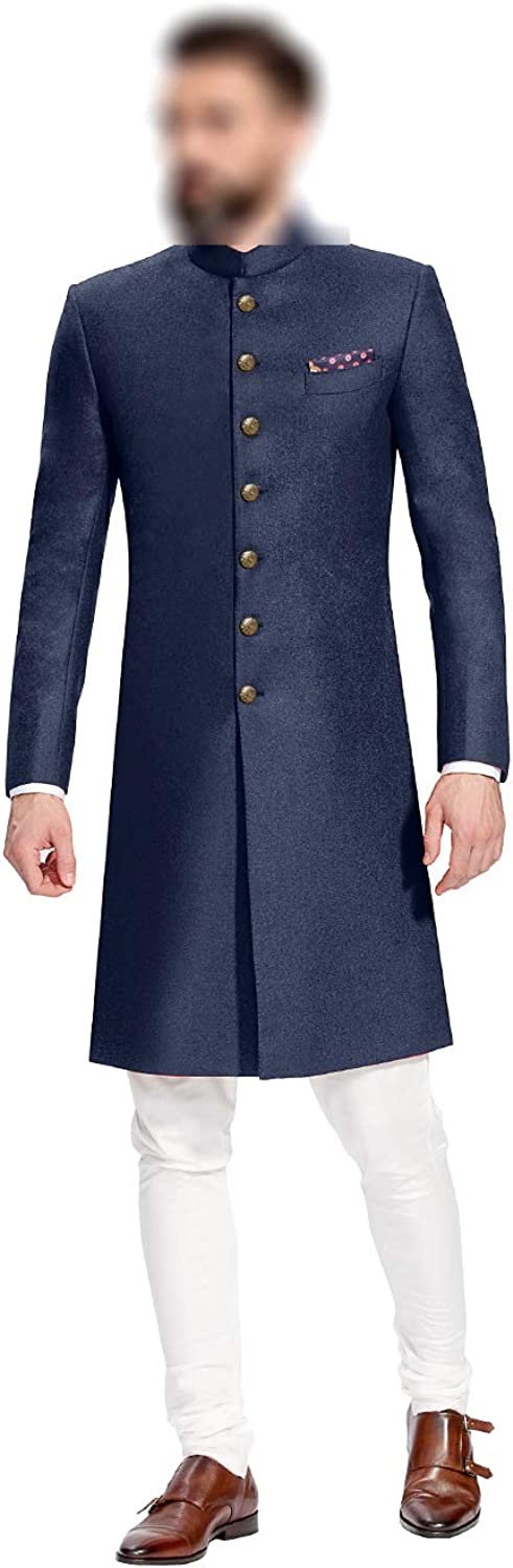 Mens Customized Indian Wear Sherwani / Jodhpuri Long Sherwani / Indian ...