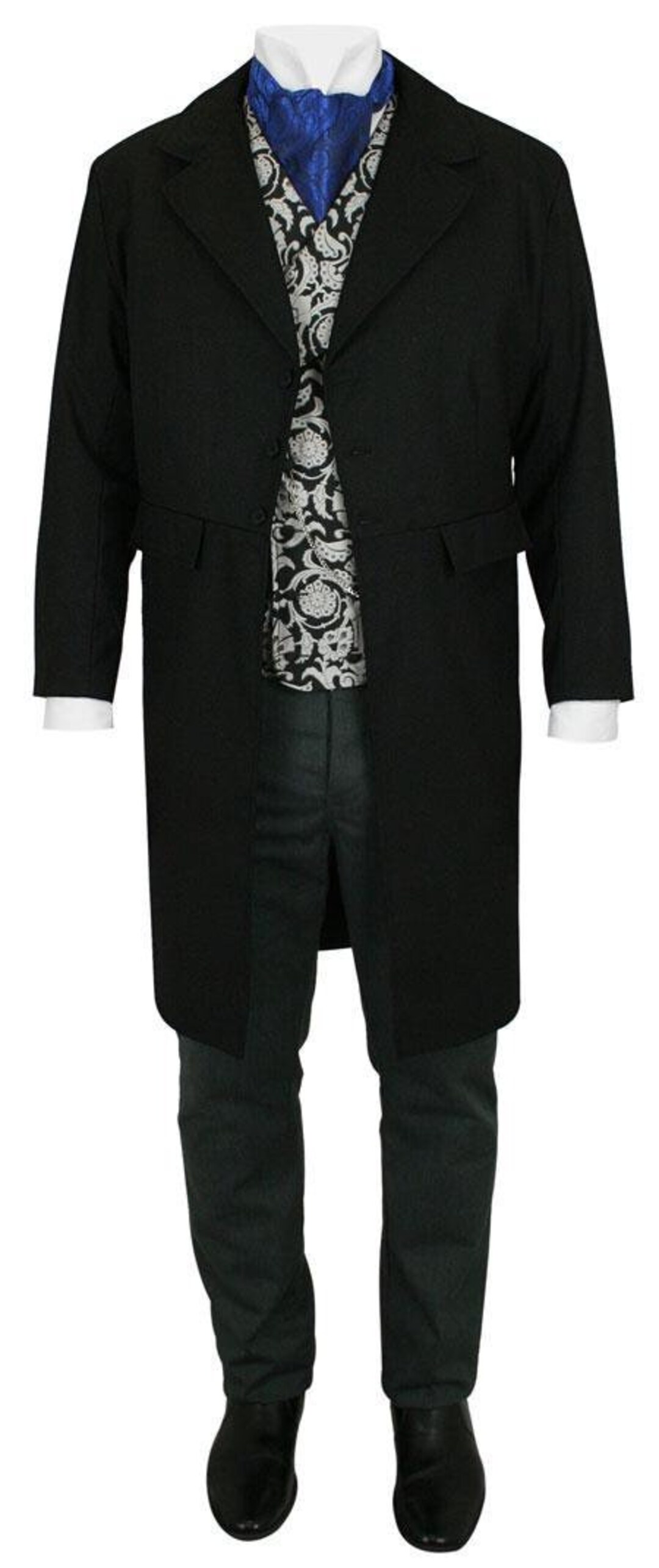 Men's Wool Emerson Black Frock Coat 90s Long Coat Gentlemen's Overcoat ...