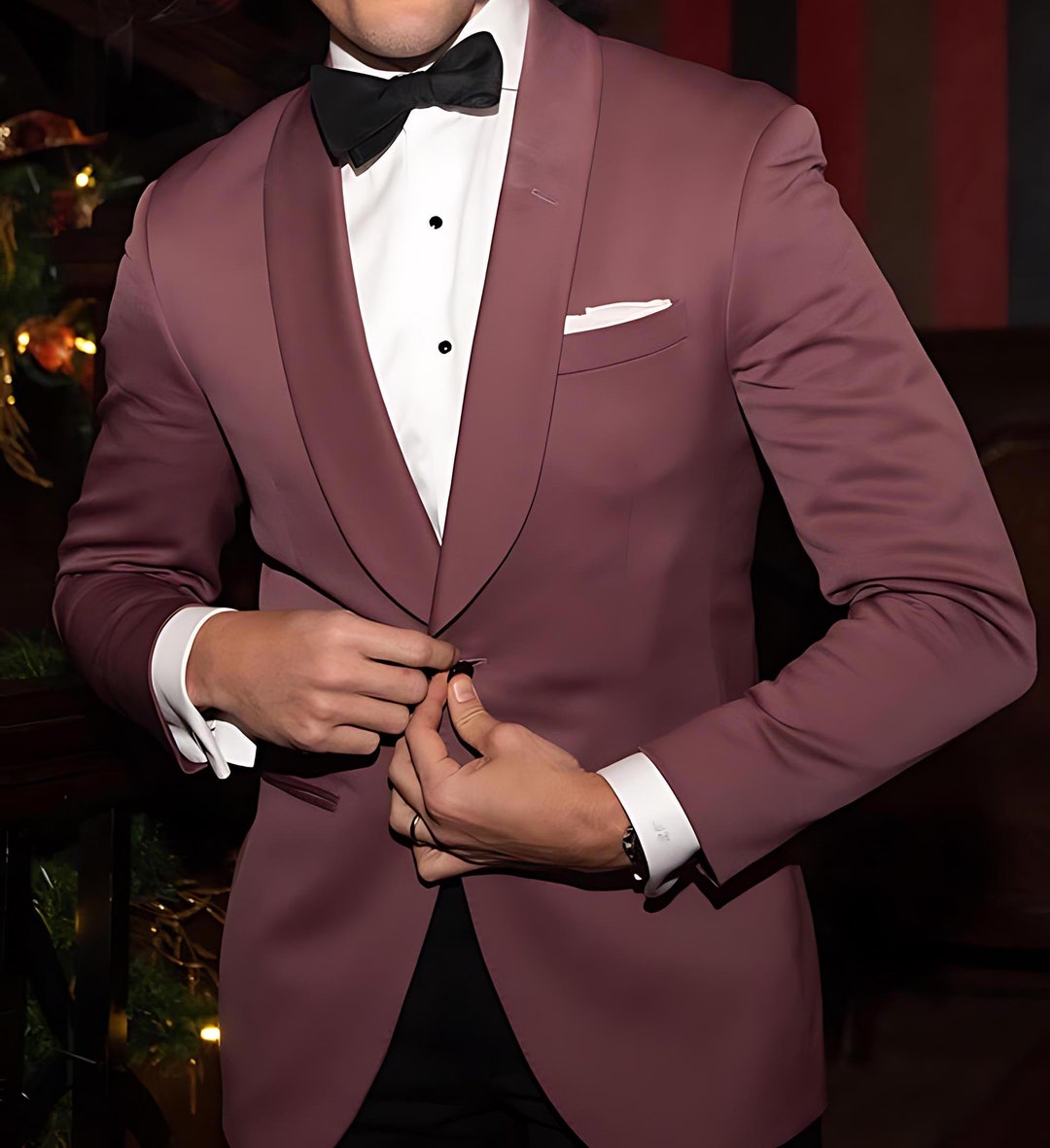 Men's Mauve Shawl Lapel Tuxedo - Etsy