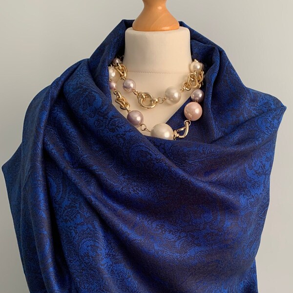 Navy Pashmina - Etsy