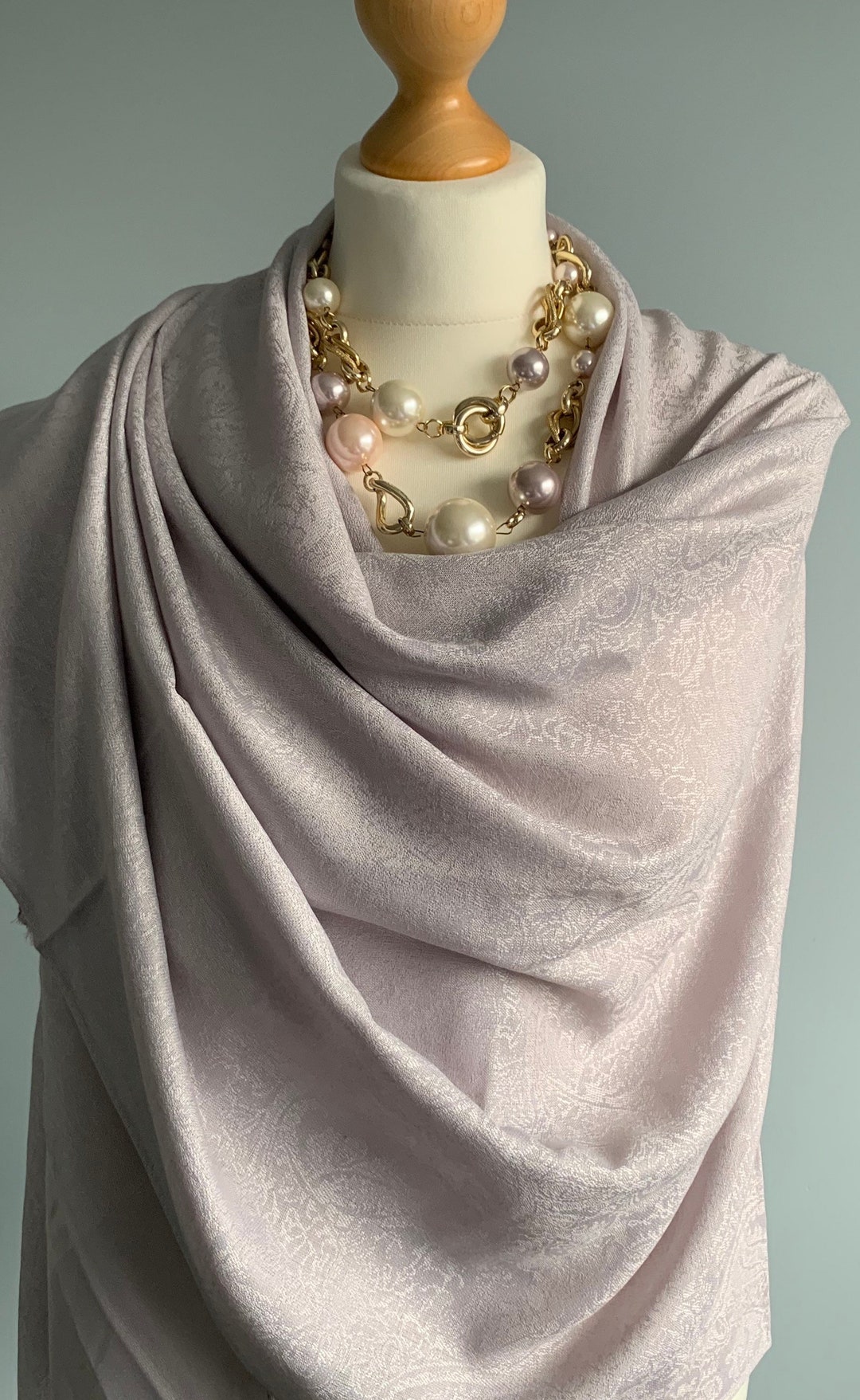 Pearl Ash Silver Grey Cashmere & Silk Pashmina Wedding Shawl - Etsy