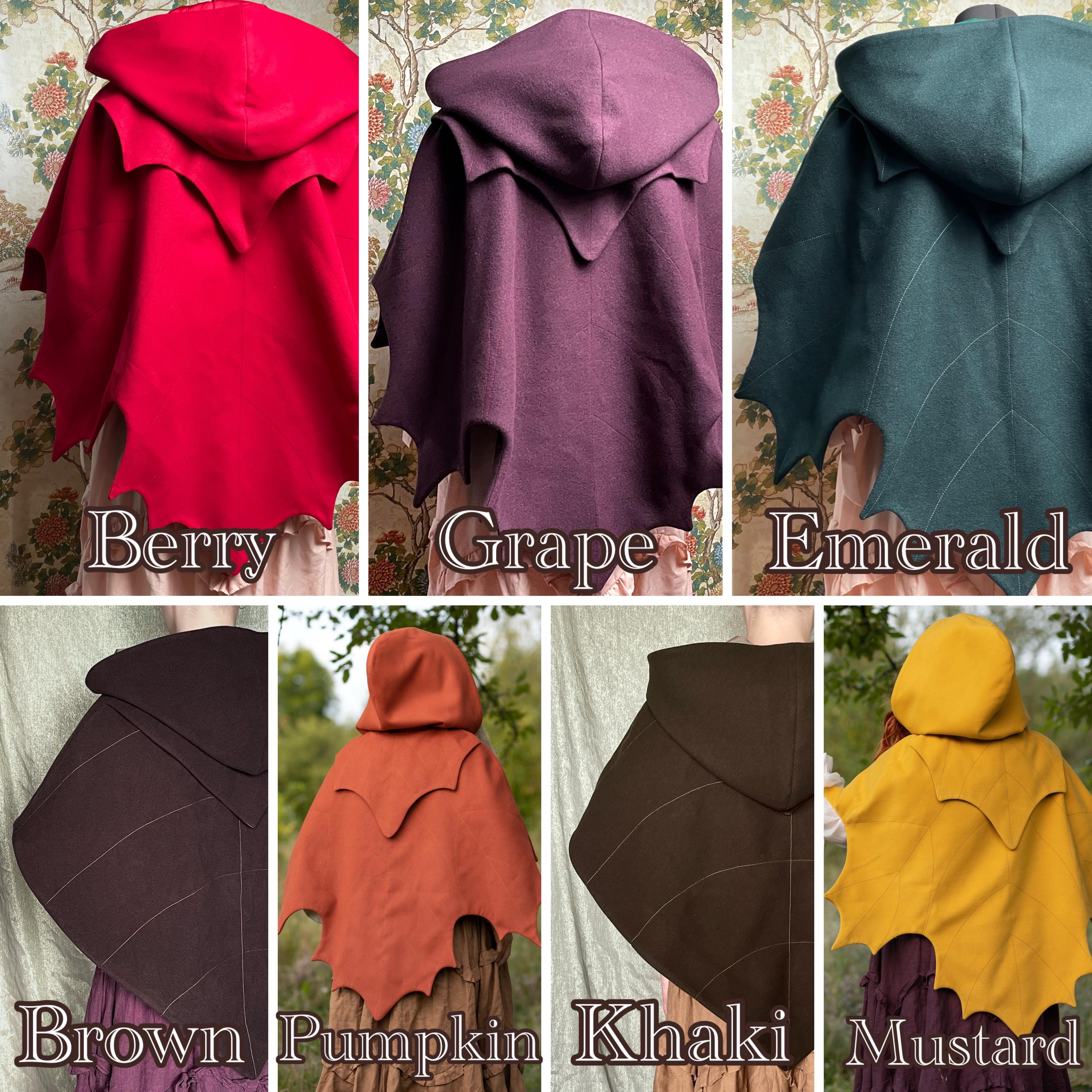 Hooded Cape "maple": Woollen Fantasy Leaf Shaped Short Cape - Hobbit ...