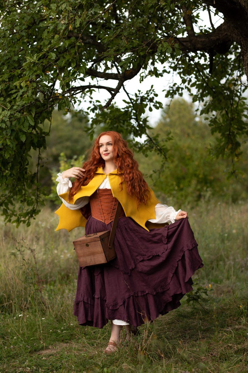 Hooded Cape "maple": Woollen Fantasy Leaf Shaped Short Cape - Hobbit ...