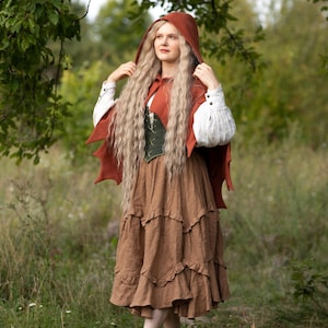 Hooded Cape "maple": Woollen Fantasy Leaf Shaped Short Cape - Hobbit ...