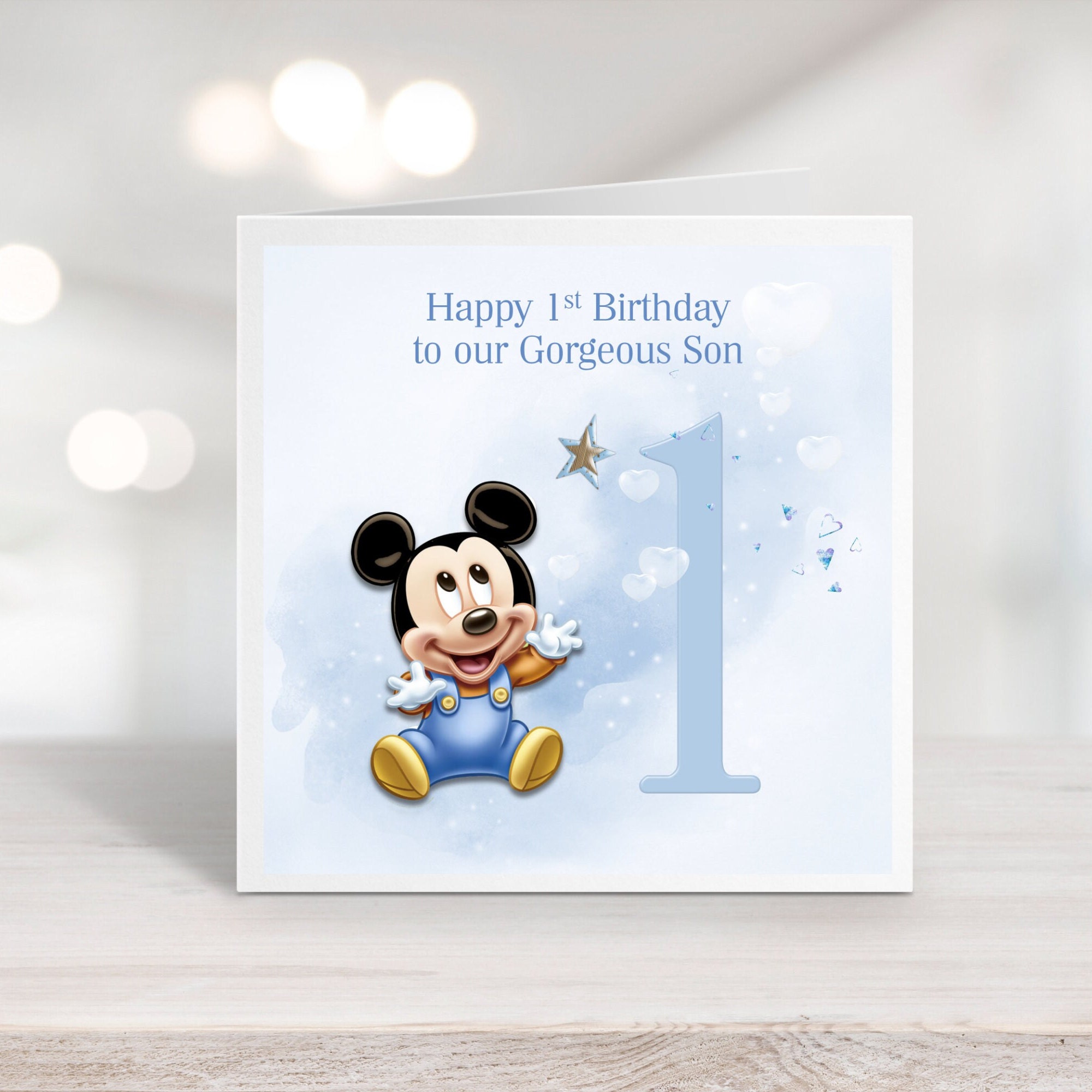 Happy 1st Birthday Mickey Mouse Card