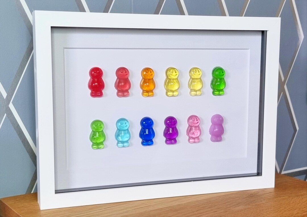 Rainbow Jelly Baby Resin Art: Colorful Home Decor - Etsy