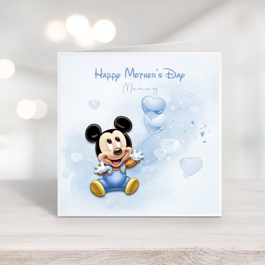 Personalised Cute Mickey Mouse Mother's Day Card I Baby Boy I Disney ...