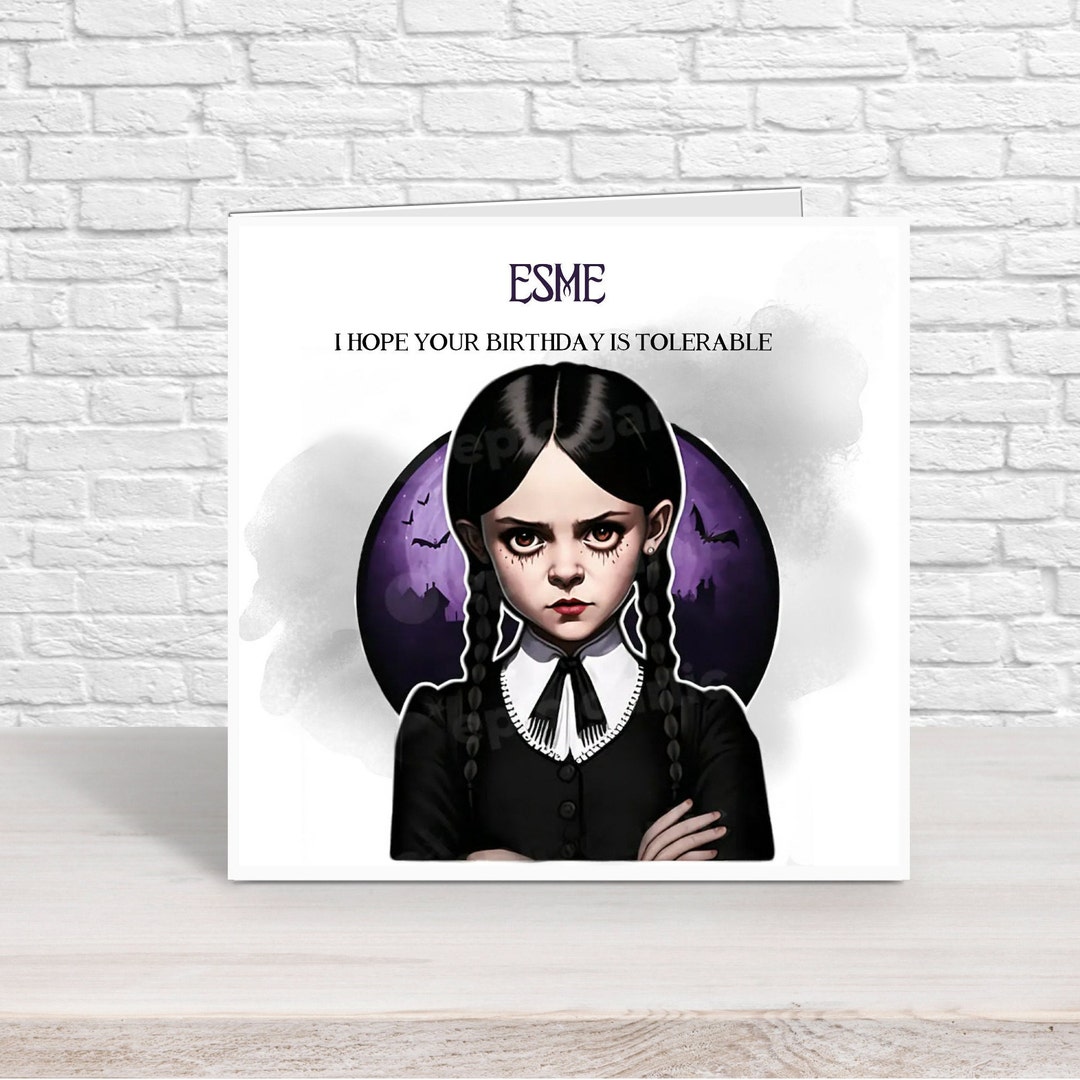 Personalised Wednesday Addams Birthday Card L Addams Family L Funny ...