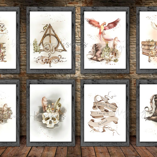 Wizard Poster L Nursery Print L Set of 8 Magical Prints L - Etsy