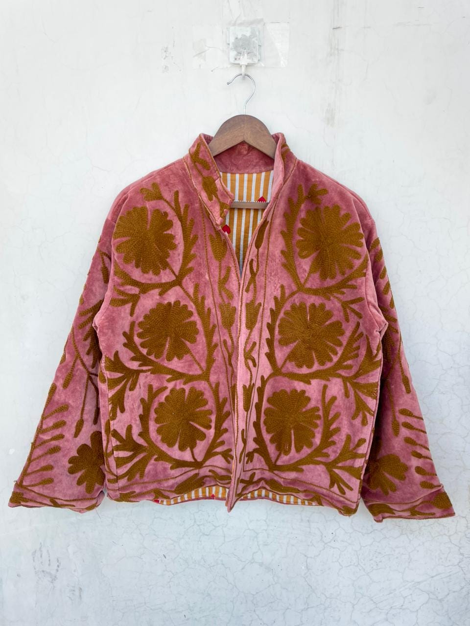 Boho Suzani Velvet Jacket - Embroidered Floral, Free Size - Etsy