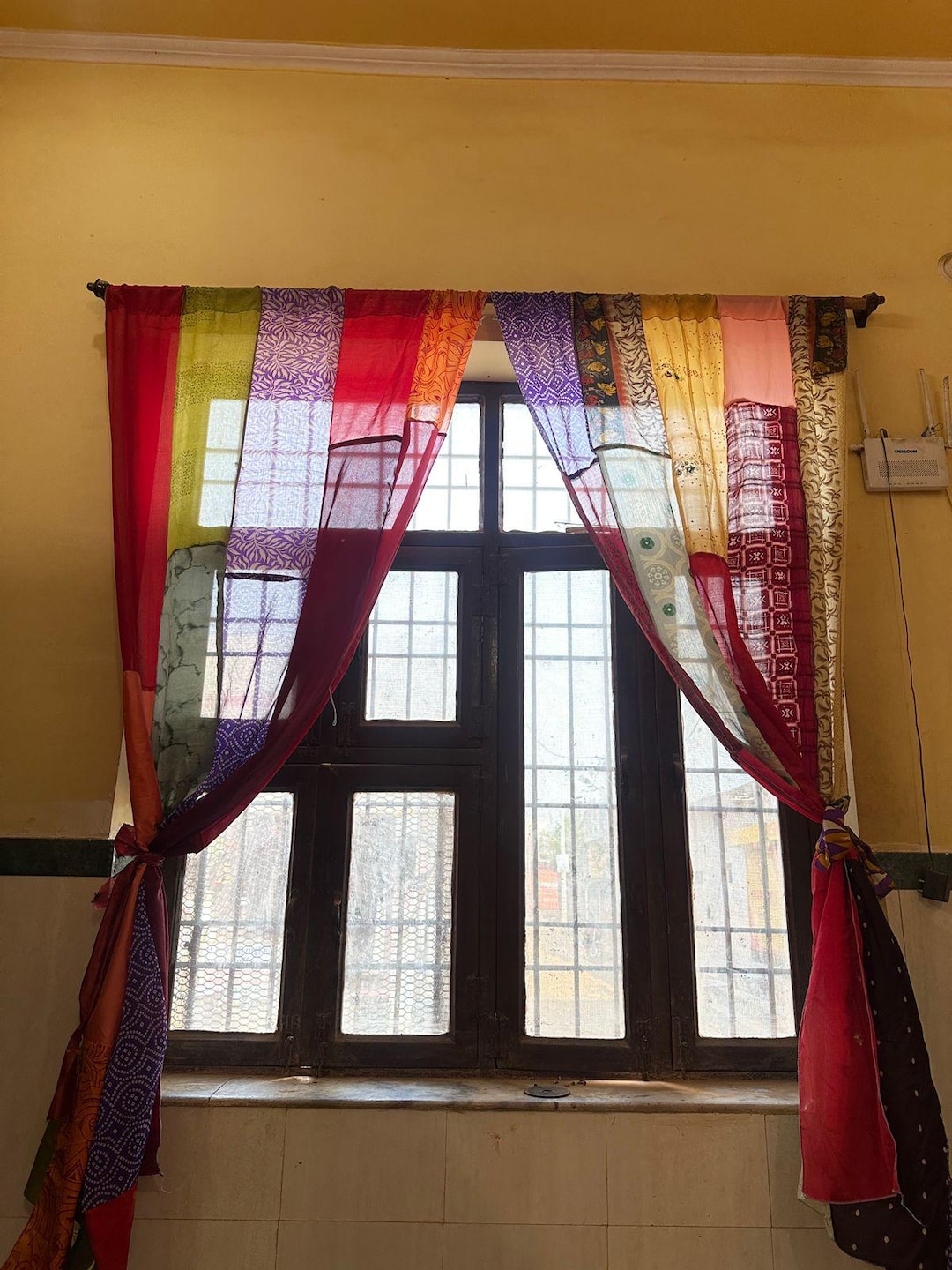 Handmade Recycled Silk Saree Curtain Panel, Decorative Boho Hippie ...