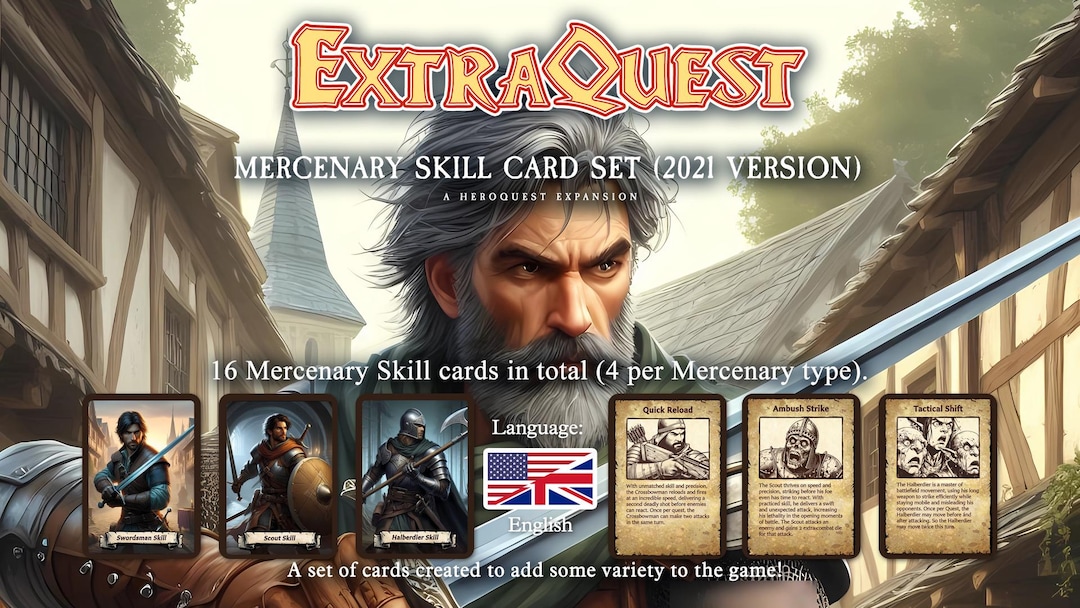Extraquest Mercenary Skill Cards Set **ENGLISH ONLY** (heroquest 2021 ...
