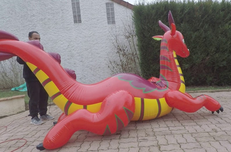 Big Inflatable Dragon red Matte Version 375cm / 12 Feet Long Pool Toy ...
