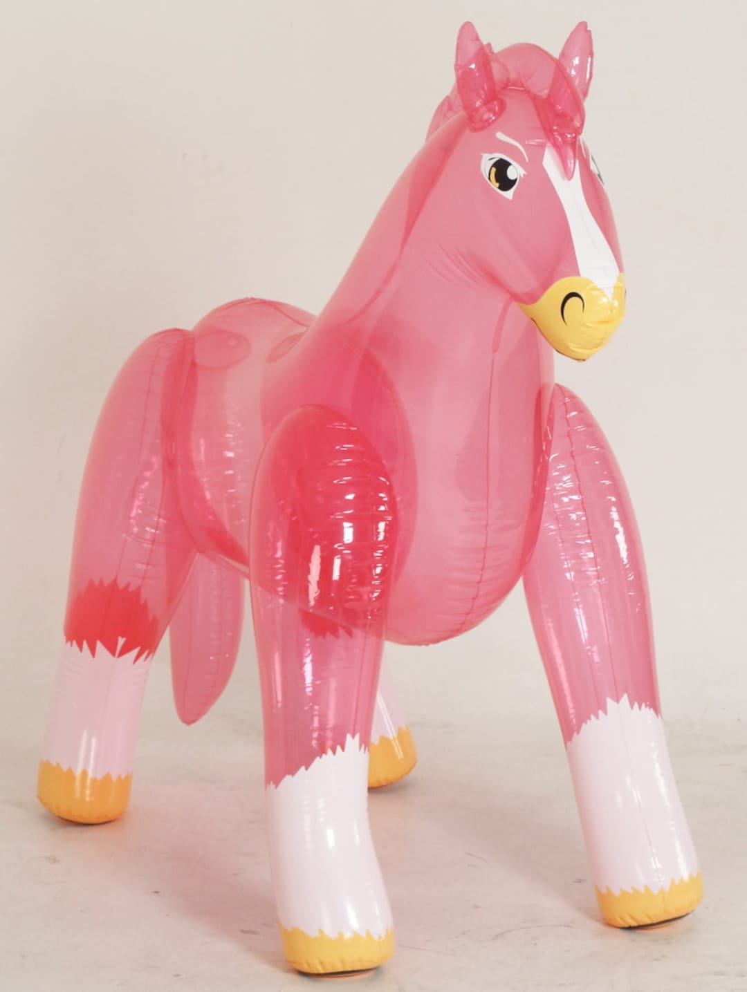 Huge Horse Pink Transp Shiny 6 Feet / 190 Cm High Shiny Pool Toy Big ...