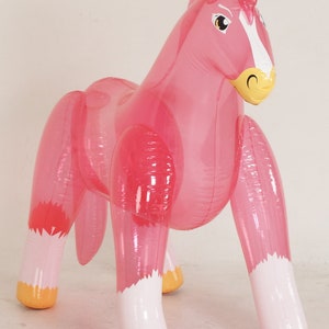 Huge Horse Pink Transp Shiny 6 Feet / 190 Cm High Shiny Pool Toy Big ...