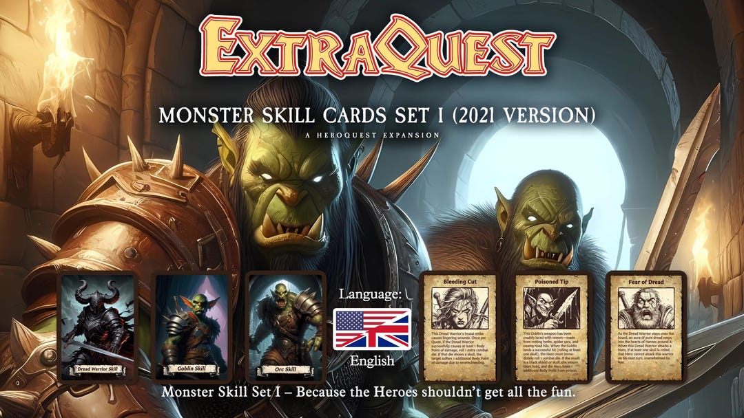 Extraquest Monster Skill Cards Set I **ENGLISH ONLY** (heroquest 2021 ...