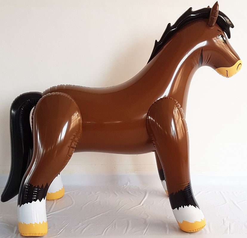 Huge Horse Brown Shiny 6 Feet / 190 Cm High Shiny Pool Toy Big ...