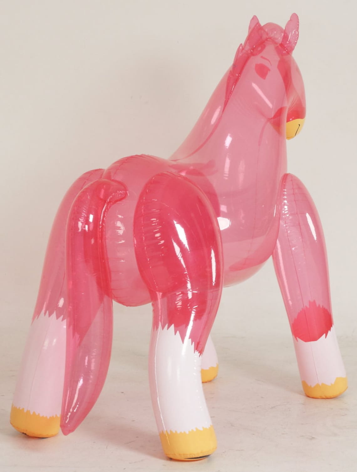 Huge Horse Pink Transp Shiny 6 Feet / 190 Cm High Shiny Pool Toy Big ...