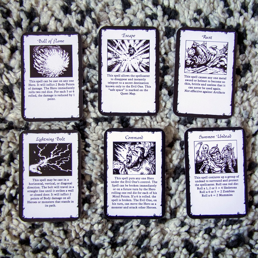 Heroquest US Chaos Spell Cards EU Style Cards - Full Set - Eng / Nl ...