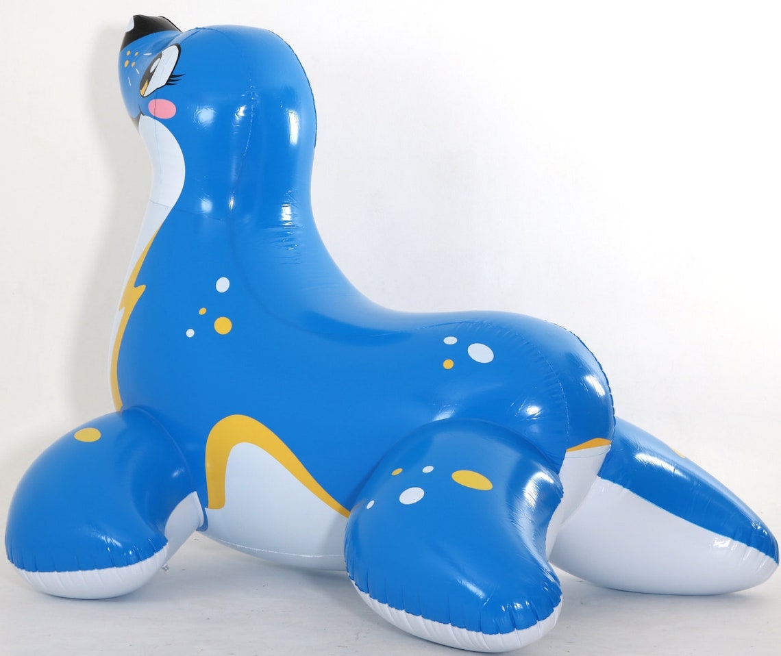 Big Inflatable Seal Blue Shiny blue 7feet Long 6 Feet High Pool Toy - Etsy
