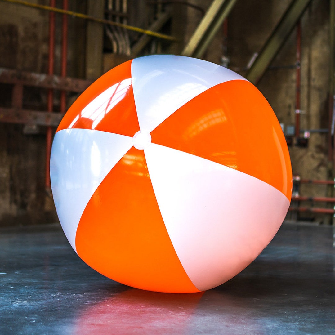 Big Huge Beach Ball 120cm Infl. orange/white Beach Ball - Etsy