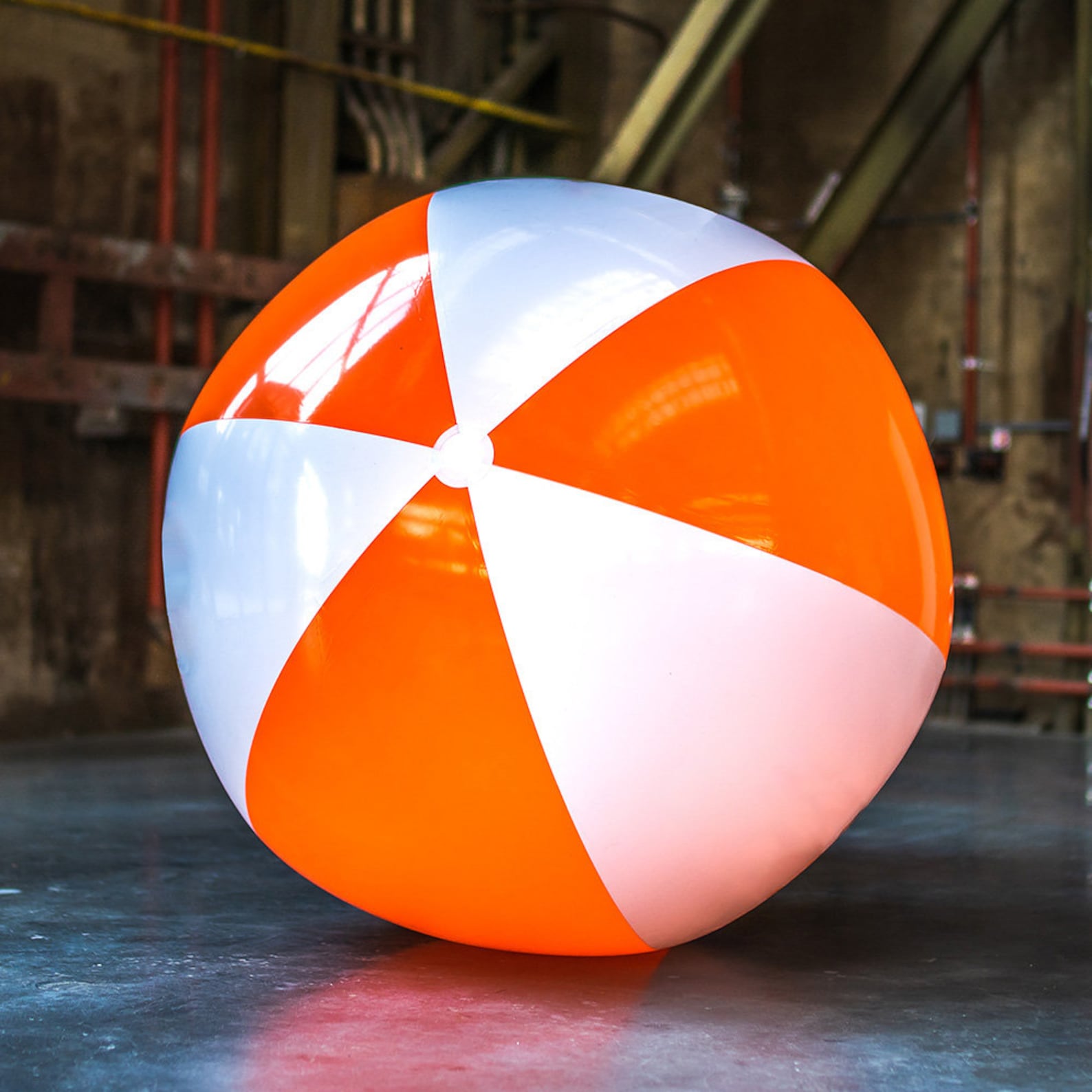Big Huge Beach Ball 120cm Infl. orange/white Beach Ball - Etsy