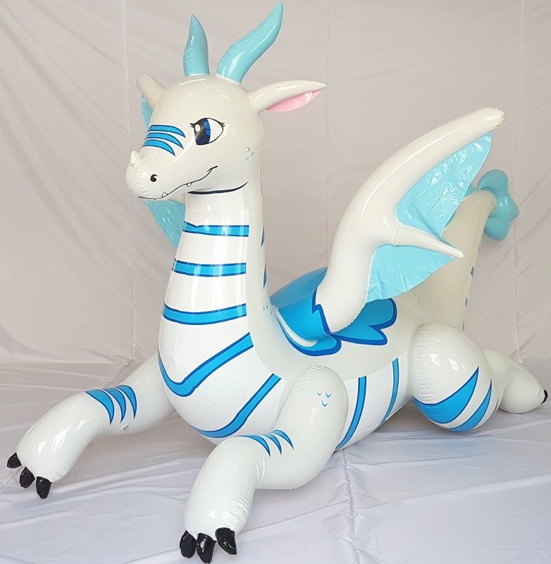 Big Inflatable Dragon white 375cm / 12 Feet Long Pool Toy - Etsy