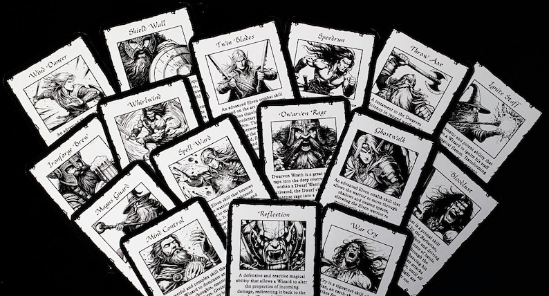 Extraquest Hero Skill Cards ENGLISH ONLY heroquest 1989 1992 Edition ...
