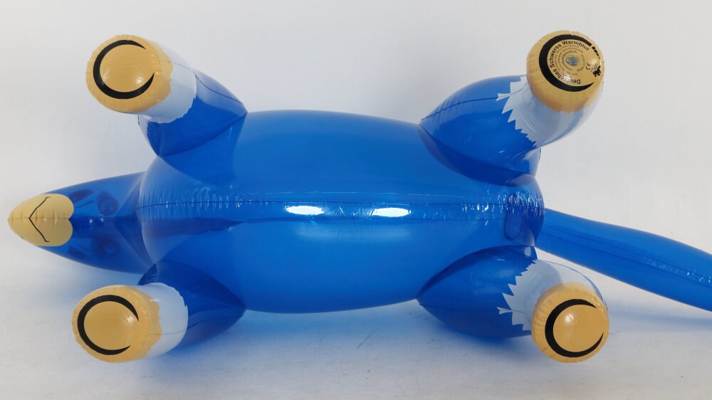 Huge Horse Blue Transp Shiny 6 Feet / 190 Cm High Shiny Pool Toy Big ...