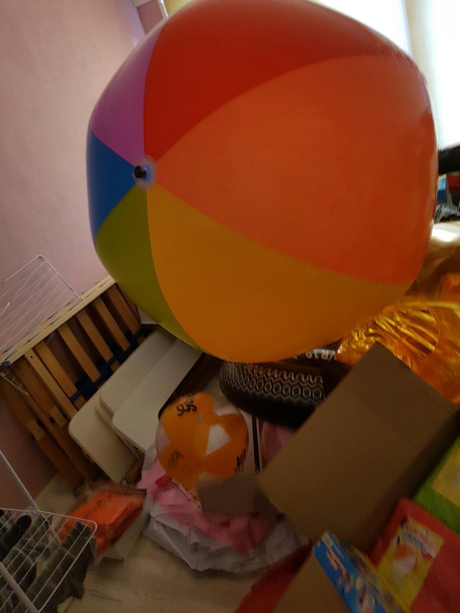 Huge Inflatable Beach Ball 4 Feet 120cm rainbow Colors Big Inflatable ...