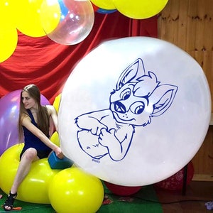 1x Big Cattex 36-45 Inch **furry Print** *mix Color* Looner Big Balloon ...