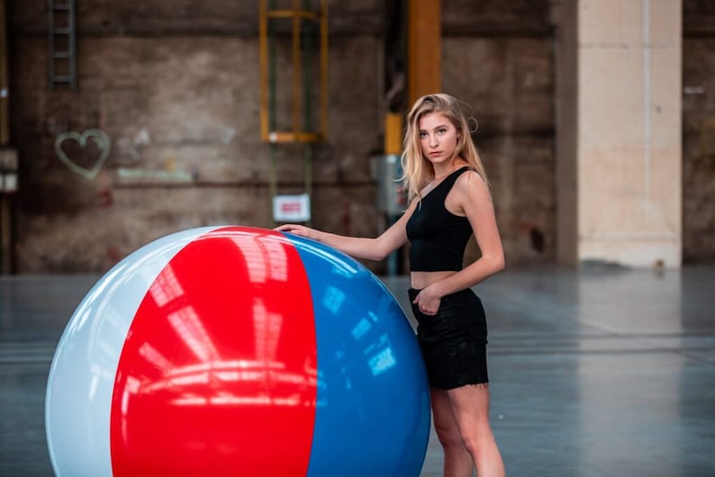 Huge Inflatable Beach Ball 4 Feet 120cm blue-white-red Big Inflatable ...
