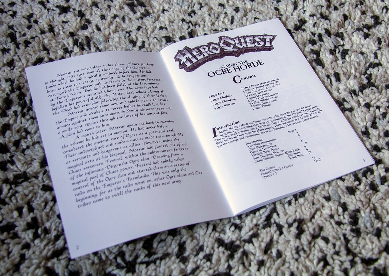 Heroquest / Hero Quest Against the Ogre Horde Quest Book ENG Repro - Etsy