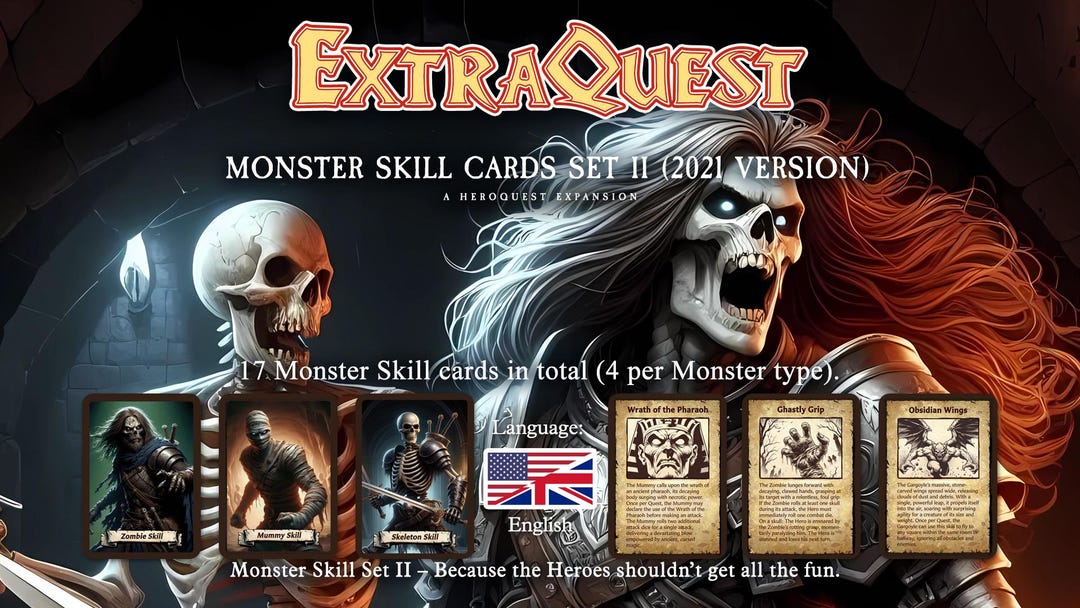 Extraquest Monster Skill Cards Set II - Undead **ENGLISH ONLY ...