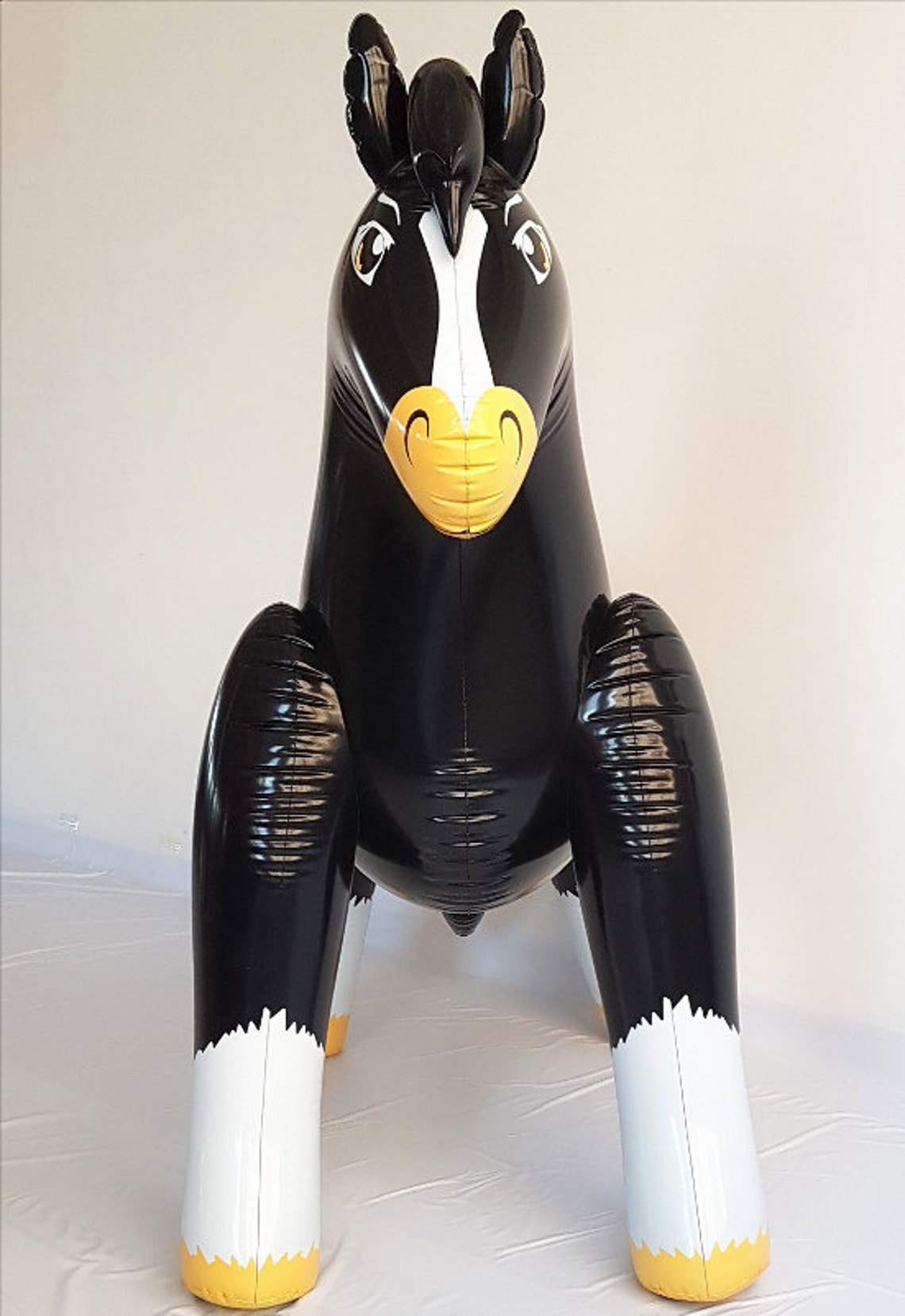 Huge Horse Black Shiny 6 Feet / 190 Cm High Shiny Pool Toy Big ...