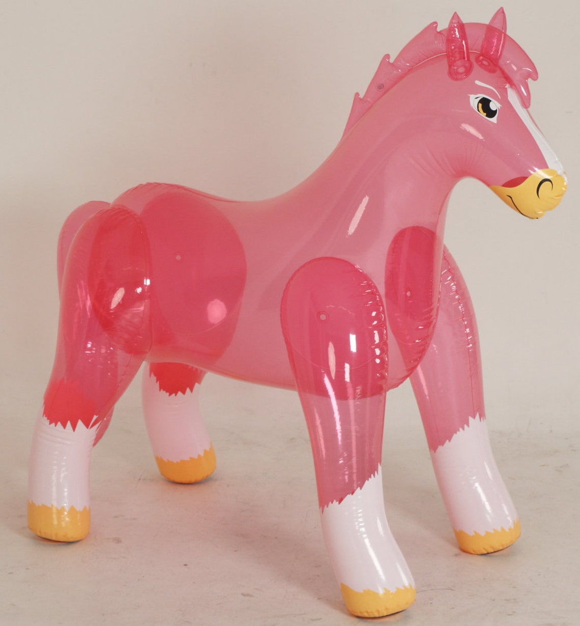 Huge Horse Pink Transp Shiny 6 Feet / 190 Cm High Shiny Pool Toy Big ...