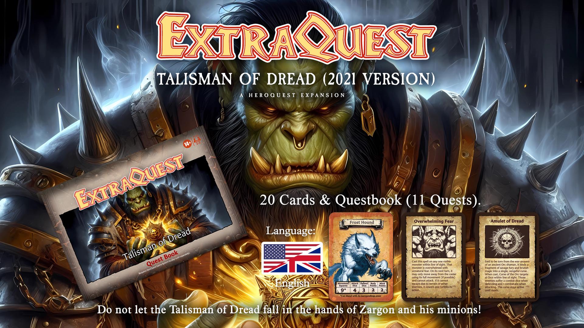 Extraquest Talisman of Dread Expansion **ENGLISH ONLY** (heroquest 2021 ...