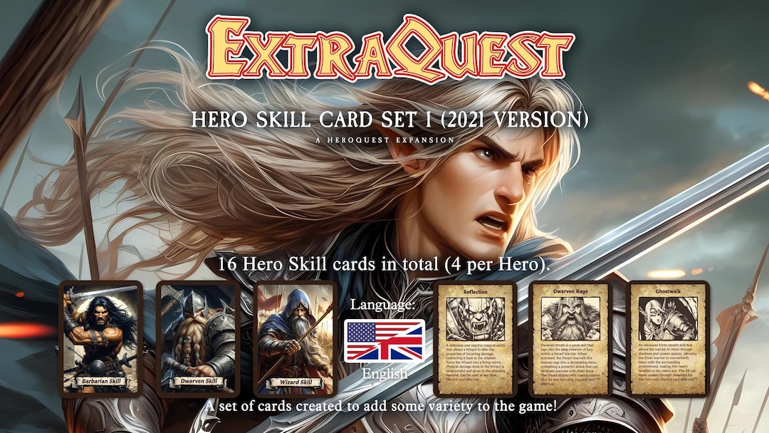 Extraquest Hero Skill Cards Set 1 **ENGLISH ONLY** (heroquest 2021 ...
