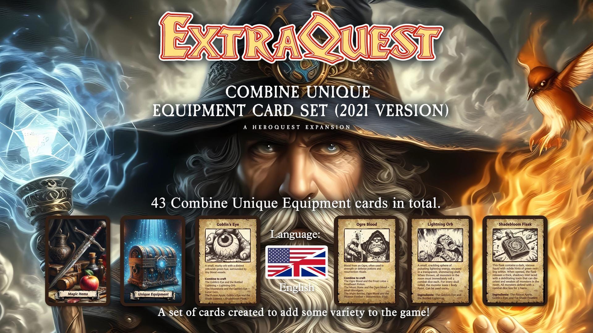 Extraquest Combine Unique Equipment Card Set **ENGLISH ONLY ...