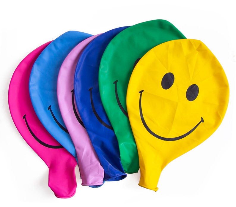 4x 36-40 Inch China *smiley Print* Mix Colors Balloon Looner Riesen ...