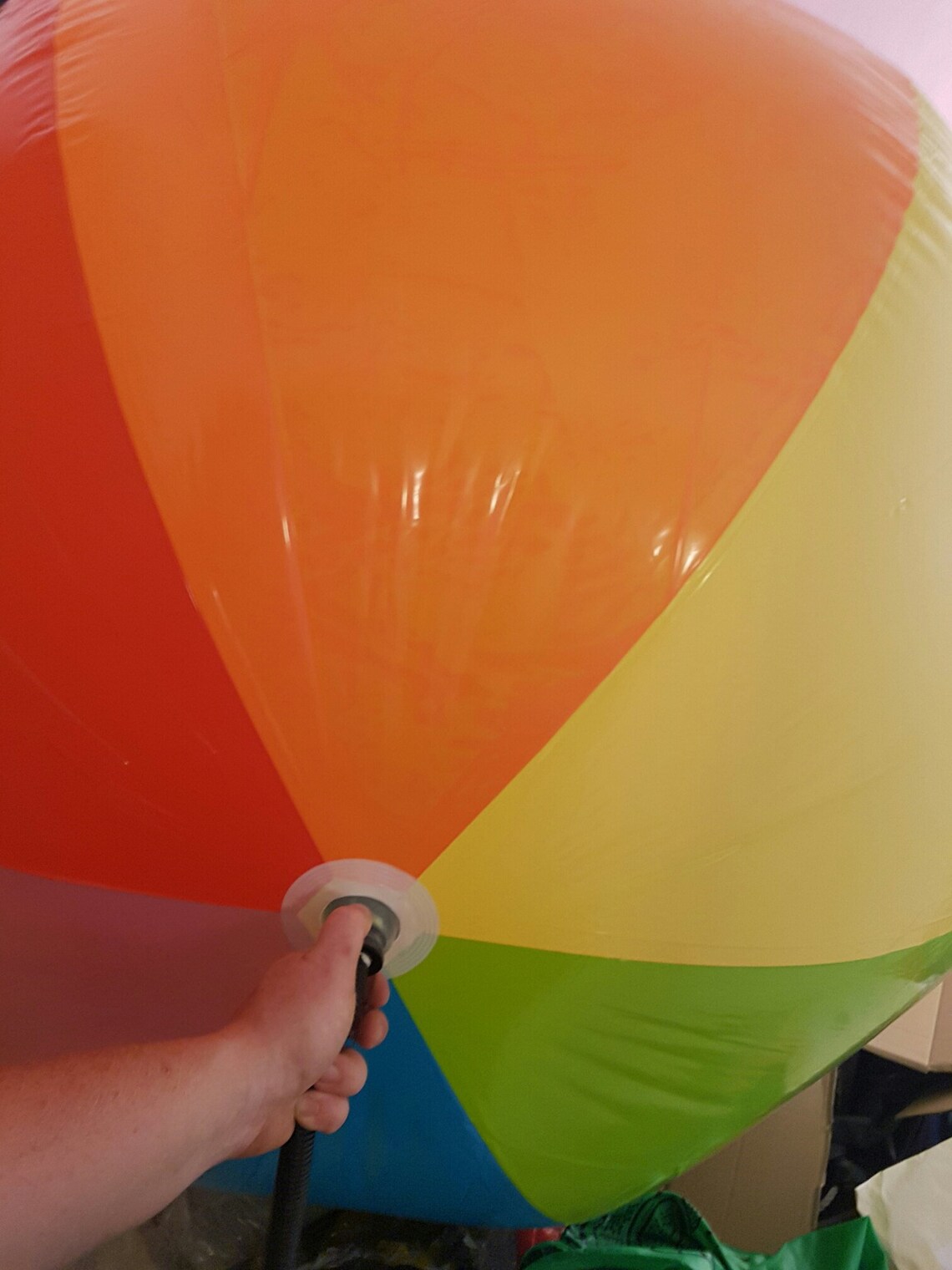 Huge Inflatable Beach Ball 4 Feet 120cm rainbow Colors Big Inflatable ...