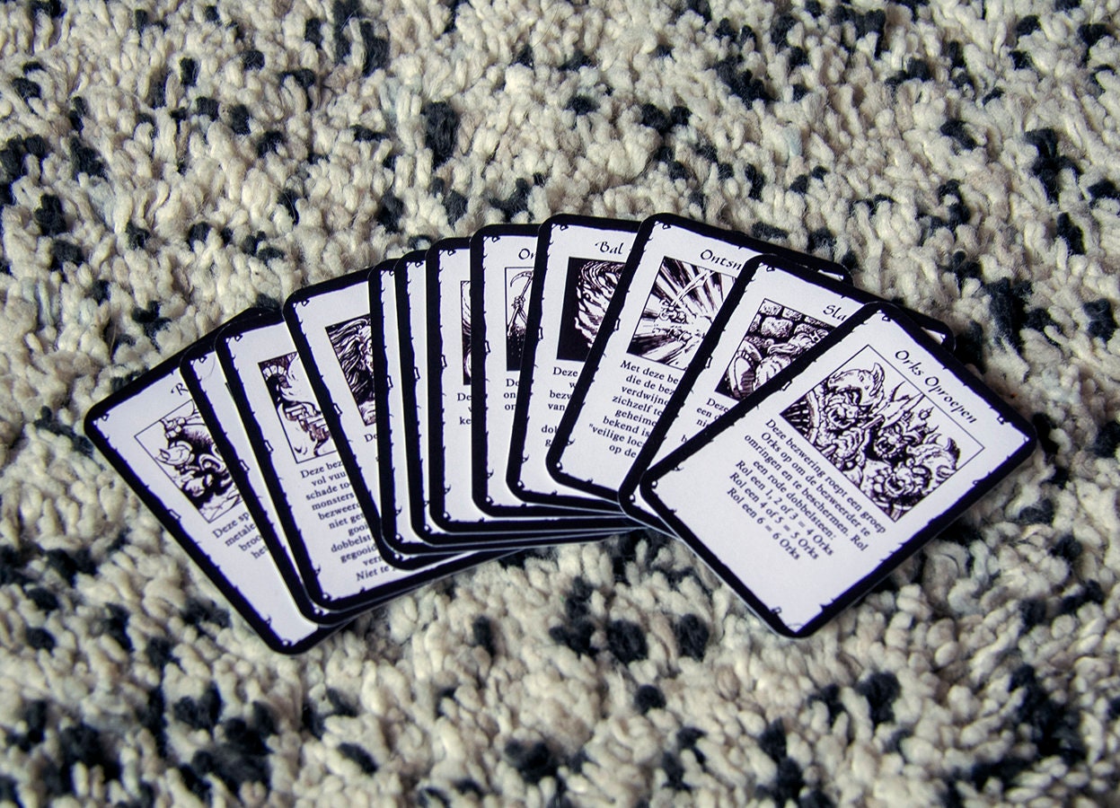 Heroquest US Chaos Spell Cards EU Style Cards - Full Set - Eng / Nl ...