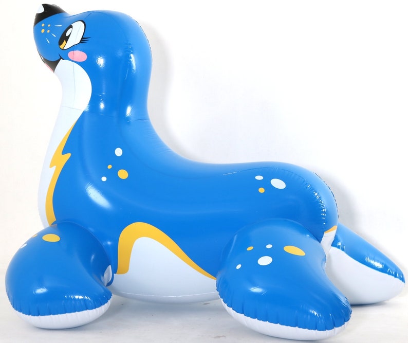 Big Inflatable Seal Blue Shiny blue 7feet Long 6 Feet High Pool Toy - Etsy